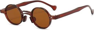 Generic Lunettes De Soleil Rondes &Agrave; Petite Monture For Femmes, D&eacute;coration F&ecirc;te En Plein Air(Brown)