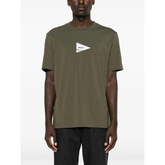 HUGO BOSS Logo-Print Cotton T-Shirt - Green
