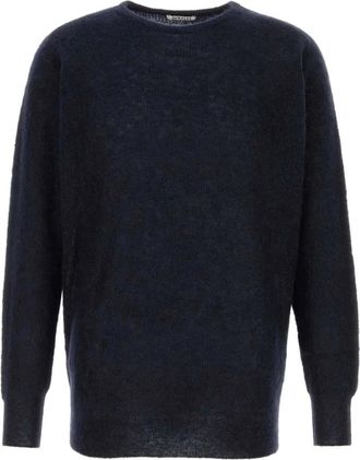 Auralee Homme, Pulls, Bleu, Taille: S Pull ras du cou transparent en alpaga suri pour b&eacute;b&eacute;