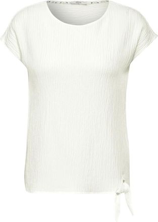 Cecil Cr&ecirc;pe-Bluse mit seitlichem Knoten - - Tops - Damen - Wei&szlig; - M