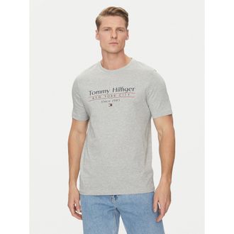 Tommy Hilfiger T-Shirt Center Stack MW0MW38621 Grau Regular Fit