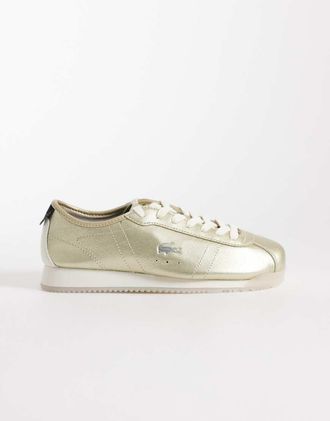 Lacoste Club-Low - Sneaker in Gold mit Metallic-Logo-Goldfarben