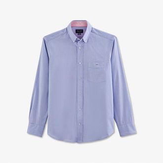 Eden Park Chemise Bleu Clair Unie En Coton Old Ref Pp