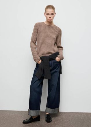 Mango Pullover mit Lochstrickmuster braun - Damen - XS - MANGO