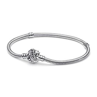 Pandora Pandora Bracelet Disney Fée Clochette maille serpent en argent sterling avec zircones cubiques transparentes, 23