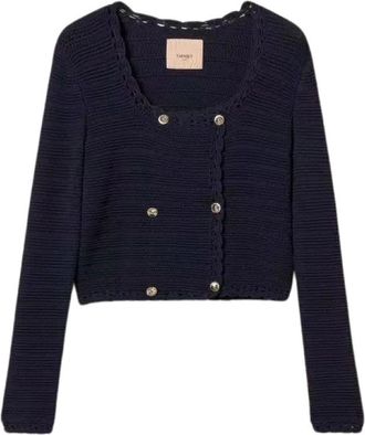 Twinset Femme, Vestes, Bleu, Taille: 40 FR Giacca in maglia