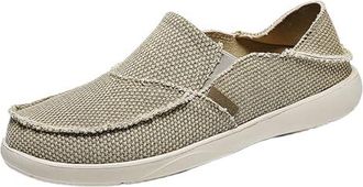 Generic Chaussures en toile pour homme - Chaussures d&eacute;contract&eacute;es &eacute;lastiques respirantes et l&eacute;g&egrave;res - Baskets classiques en cuir pour homme, kaki, 39 2/3 EU