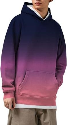 Generic Sweat &agrave; capuche l&eacute;ger uni pour homme 2026 automne hiver tendance d&eacute;contract&eacute; &agrave; manches longues surdimensionn&eacute; coupe ample confortable v&ecirc;tements pour e