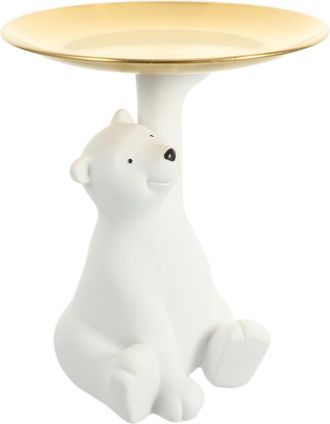 Cabilock Elegante Bär Lagerung Tablett Harz Edelstahl Bär Form Schlüssel Veranda