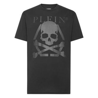 Philipp Plein T-Shirt Rundhals Skull&Bones - - Tops - Herren - Schwarzk - 3XL