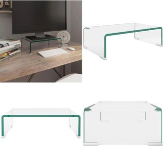vidaXL Vidaxl - Meuble TV/pour moniteur 40x25x11 cm verre transparent - Support Tv - Meuble Tv - Stand Tv - &Eacute;tag&egrave;re Tv - Support &Eacute;cran - Home & Living