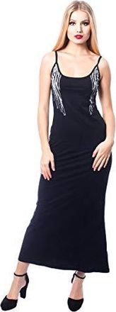 Innocent Lifestyle Robe Angel Femme Robe Longue Noir XXL, 95% Coton, 5% Élasthanne