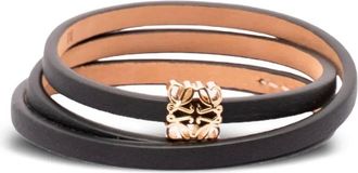 Loewe bracelet en cuir de veau Anagram - Noir