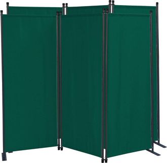 Quick-Star Quick-star - 2 Stück Paravent 3 Teilig 170 x 165 cm Stoff Raumteiler Trennwand Balkon Sichtschutz Stellwand Faltbar Grün
