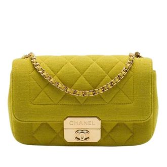 Chanel Pre-owned Sac bandouli&egrave;re vintage &agrave; rabat - Femme - Pre-owned - Jaune - Taille: ONE Size