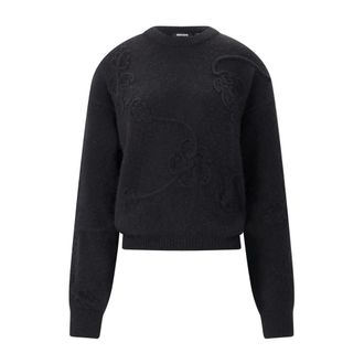 Rotate Rotate Birger Christensen, Femme, Pulls, Noir, Taille: 38 FR Maille &agrave; col rond