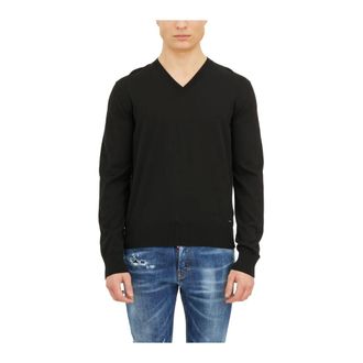 Dsquared2 Homme, Pulls, Noir, Taille: 2XL Pull en maille col en V