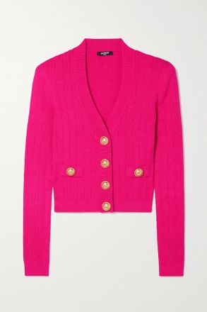 Balmain Cardigan En Mailles C&ocirc;tel&eacute;es &Agrave; Boutons - Rose