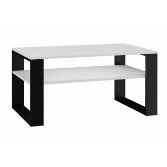 Hucoco ASISA - Table basse rectangulaire style loft - Dimensions 90x58x50 cm - Table basse avec &eacute;tag&egrave;re
