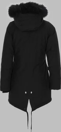 Canadian Hooded Cotton-Blend Parka - Black