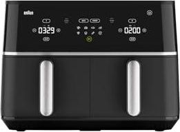 Braun TwinCook 5 TD5030IBK, Hei&szlig;luftfritteuse mit 10L Fassungsverm&ouml;gen, 80-200&deg;, PFAS-freie Keramikbeschichtung, RealAir Technology, 8 Programme, Touch Cont