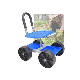 Generic Gartenroller Mit Halber Werkzeugablage, Gartenhocker R&auml;dern Und Verstellbarem 360-Grad-Drehsitz, for Die Gartenarbeit Im Freien(4-Wheeled)