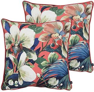 Prestigious Textiles Moorea Twin Pack-Polyester gefüllte Kissen, Koralle, 55 x 55cm, 2