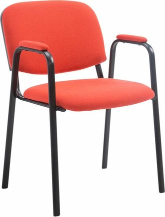 Clp Chaise de visiteur élégante rembourrée en tissu et fauteuils métalliques différentes couleurs Couleur : Rouge
