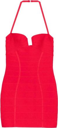 H&eacute;rve L&eacute;ger Holly Halterneck Mini Dress