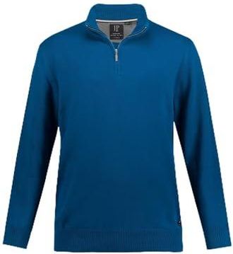 JP1880 Hommes Grandes Tailles L-8XL Pull Camionneur en Maille à col Montant, Manches Longues et Fermeture Éclair. Bleu Vert L 716842768-L