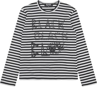 Comme Des Garçons t-shirt rayé à manches longues - Blanc