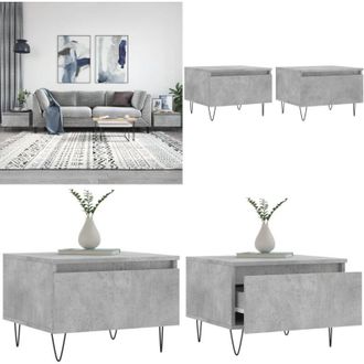 vidaXL Vidaxl - Couchtische 2 Stk. Betongrau 50x46x35 cm Holzwerkstoff - Elegante Couchtische - Wohnzimmerstil - Holzwerkstoff M&ouml;bel - Couchtisch Set