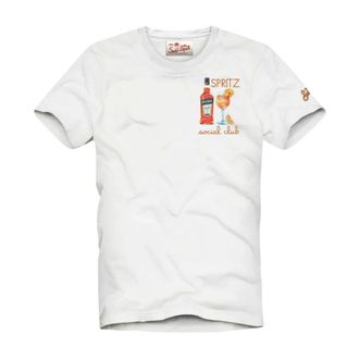 MC2 Saint Barth Homme, Tops, Blanc, Taille: XL Portofino T-Shirt avec imprim&eacute; sur le devant en coton