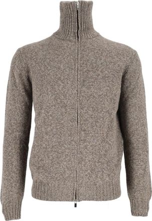 Settefili Cashmere Giubbino Zip Collo Alto-Strickware - - Knitwear - Herren - Grau - 2XL