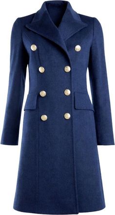 Loro Piana Femme, Manteaux, Bleu, Taille: 34 FR Manteau crois&eacute; chef-doeuvre en tissu