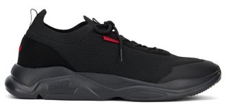 HUGO BOSS Mens Low-Top Sneakers Leon Black Polyester Trainers