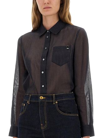 Tory Burch Striped Cotton Shirt - Blue