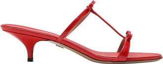 Ferragamo Femme, Chaussures, Rouge, Taille: 38 1/2 EU Sandales Mini Rouge Flamme