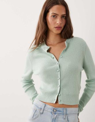 Abercrombie & Fitch gilet en maille micro vert menthe-Bleu