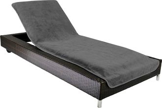 Brandsseller Gartenliegenbezug 75x200 cm - Frottee Schonbezug Handtuch-Auflage aus 100% Baumwolle - waschbar, rutschfest, Öko-Tex Standard 100 - Anthrazit