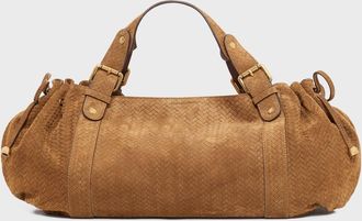 Gerard Darel Sac &agrave; main en cuir velours effet tress&eacute; - 24H