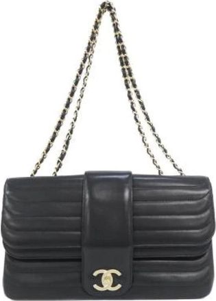 Chanel Sac bandouli&egrave;re en cuir dagneau Pre-owned - Femme - Pre-owned - Noir - Taille: ONE Size