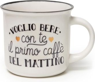 Legami Cup Puccino, Tasse aus Porzellan, New Bone China, Thema Primo Caffee, Gute Collection, Fassungsvermögen 350 ml, spülmaschinenfest