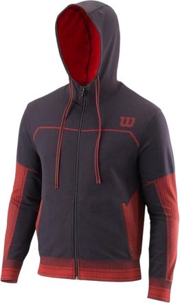 Wilson Rush Hoodie mit durchgehendem Rei&szlig;verschluss f&uuml;r Herren (Schwarz/Rot)