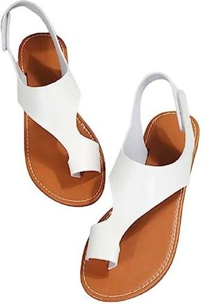 Generic Sandales d&eacute;t&eacute; pour femme - Sandales plates &agrave; bout ouvert - Sandales de plage avec s&eacute;parateur dorteils - Sandales de loisirs antid&eacute;rapantes - Sandales 