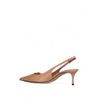 Dolce & Gabbana Patent Leather Slingback Pump - Beige