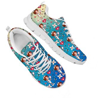 Showudesigns Shoes Nurse SchnüRer Sportschuhe Sneaker Mode Weiblich Damen-Straßenlaufschuhe Komfort Sport Jogging Schuhe Gymnastic Tennisschuhe Schwesternschuhe Bl