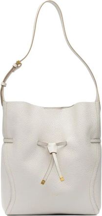 Gianni Chiarini Hobo Bags - Textured Leather Shoulder Bag With Drawstring Deta - Gr. unisize - in Grau - f&uuml;r Damen