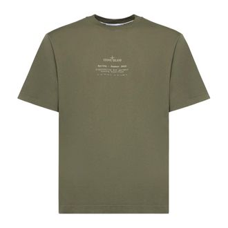 Stone Island Homme, Tops, Vert, Taille: 3XL T-Shirt Avec Imprim&eacute;