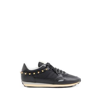 Valentino Garavani Stud Up Trainer In Leather And Nylon